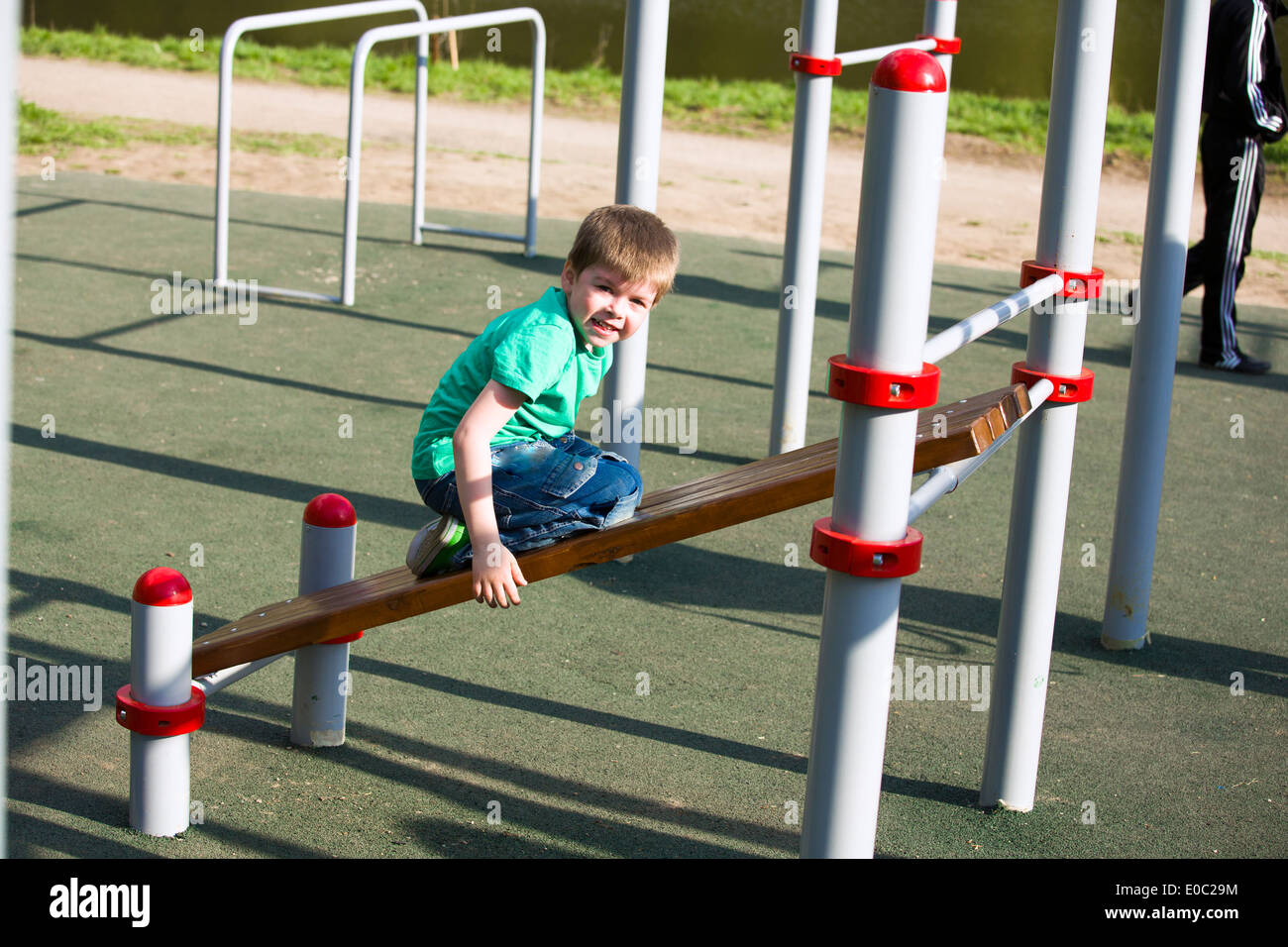 little boy playing sports Stock Photo - Alamy