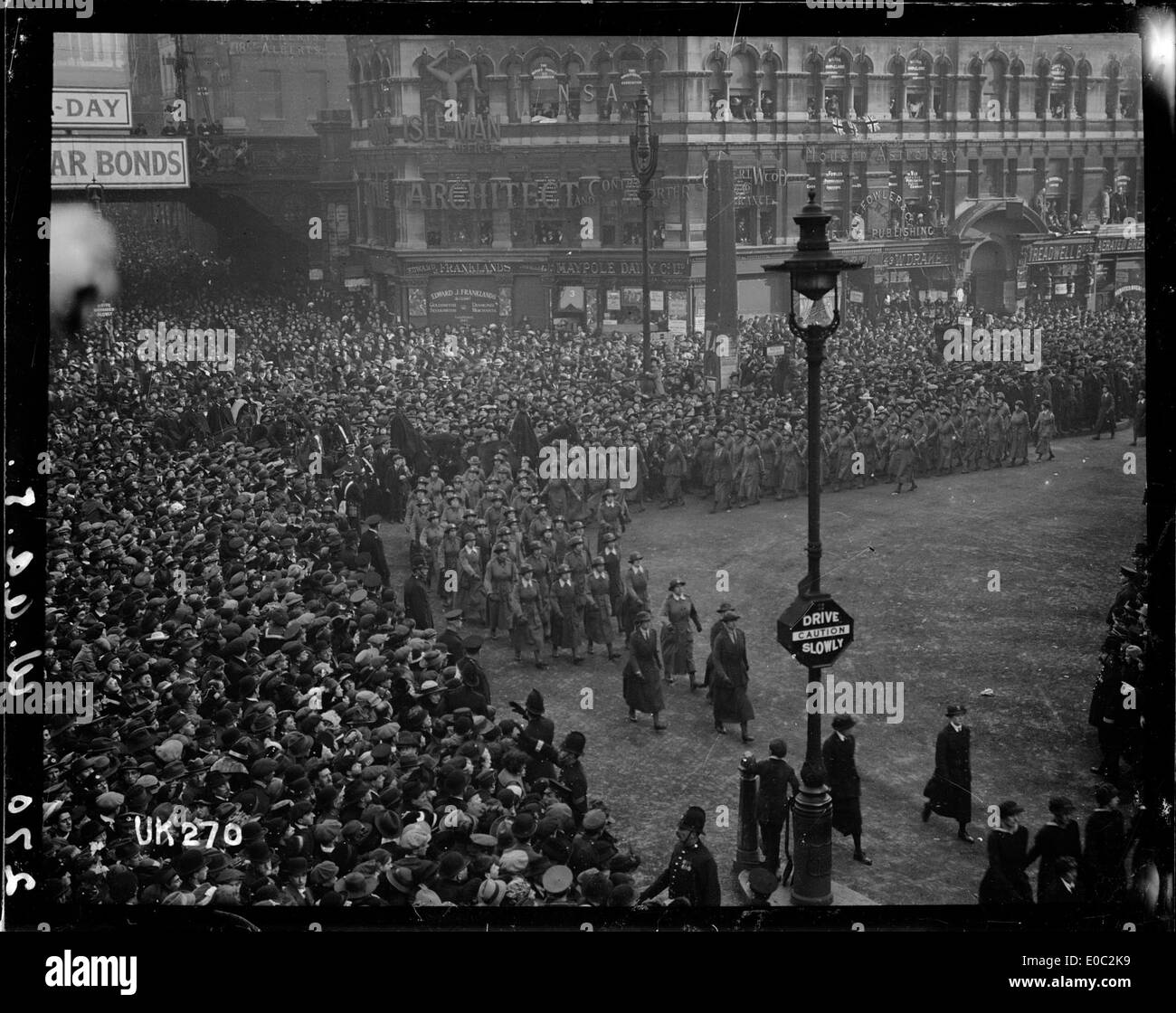 The WAACs marching in London at the end of World War I, 1918 Stock ...