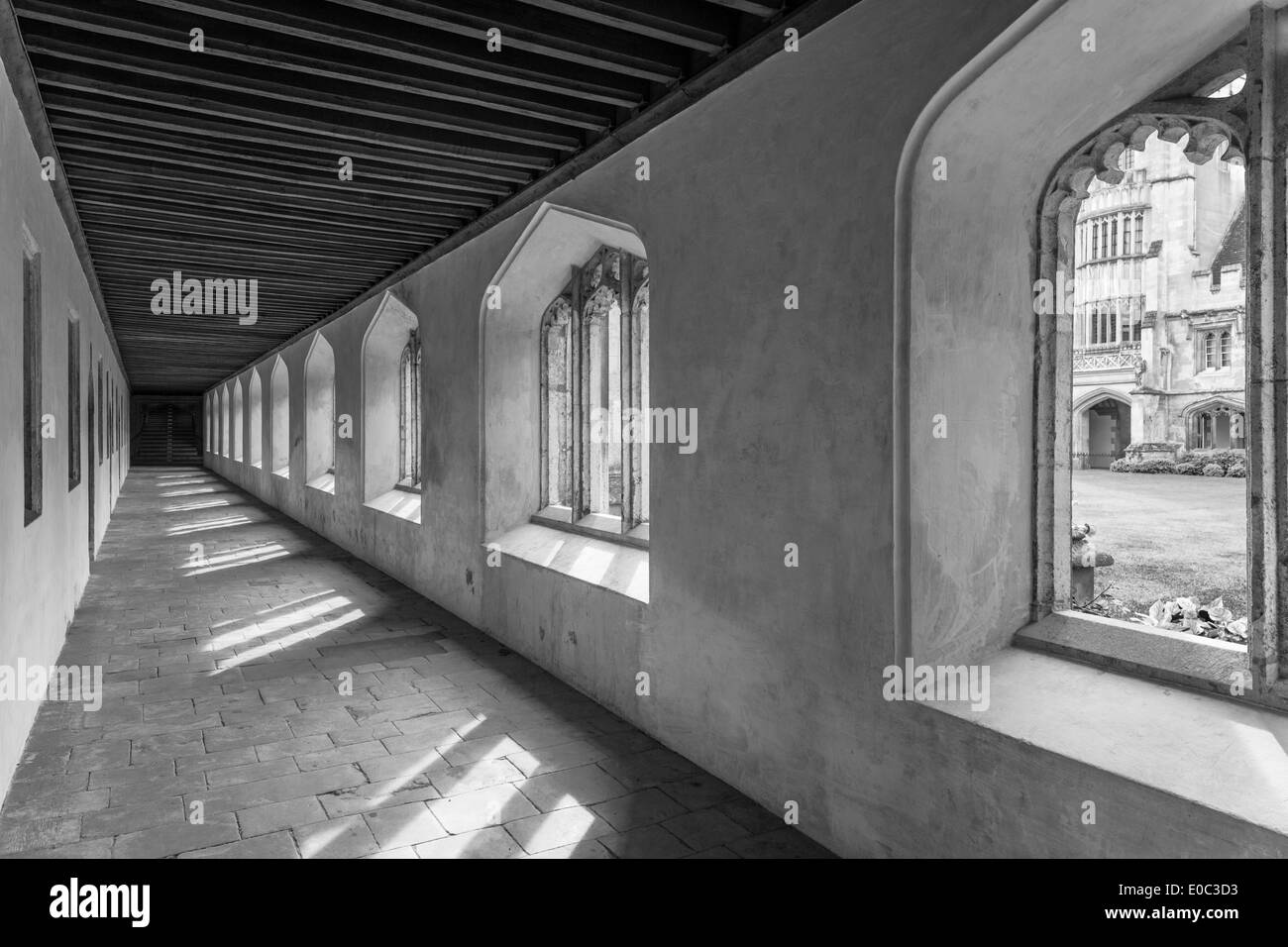 College cloisters Black and White Stock Photos & Images - Alamy