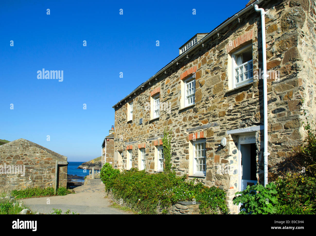 A holiday cottage at Port Quin on the North coast of Cornwall, UK Stock ...