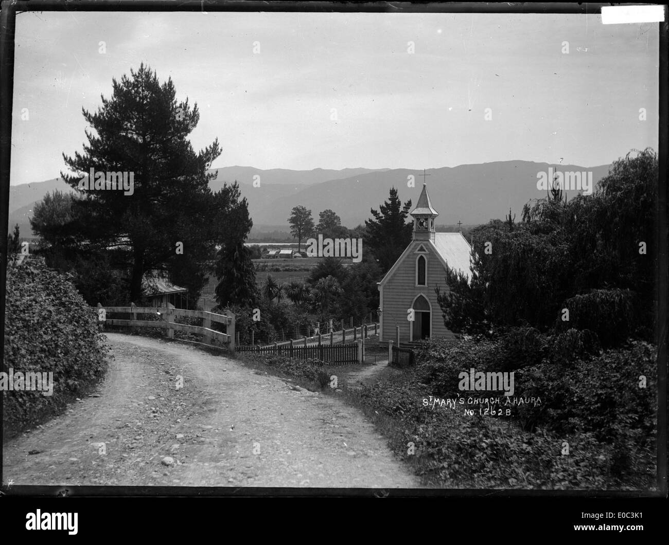 This image from between 1900 and 1930 shows a scene at Ahaura, New ...