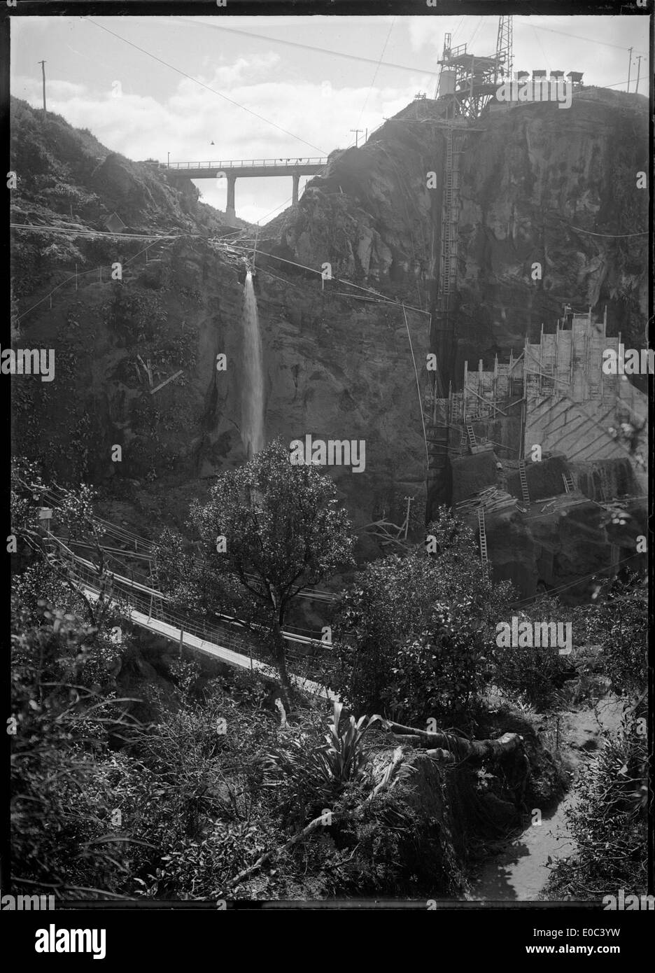 Arapuni hydro electric power project under construction hi-res stock ...