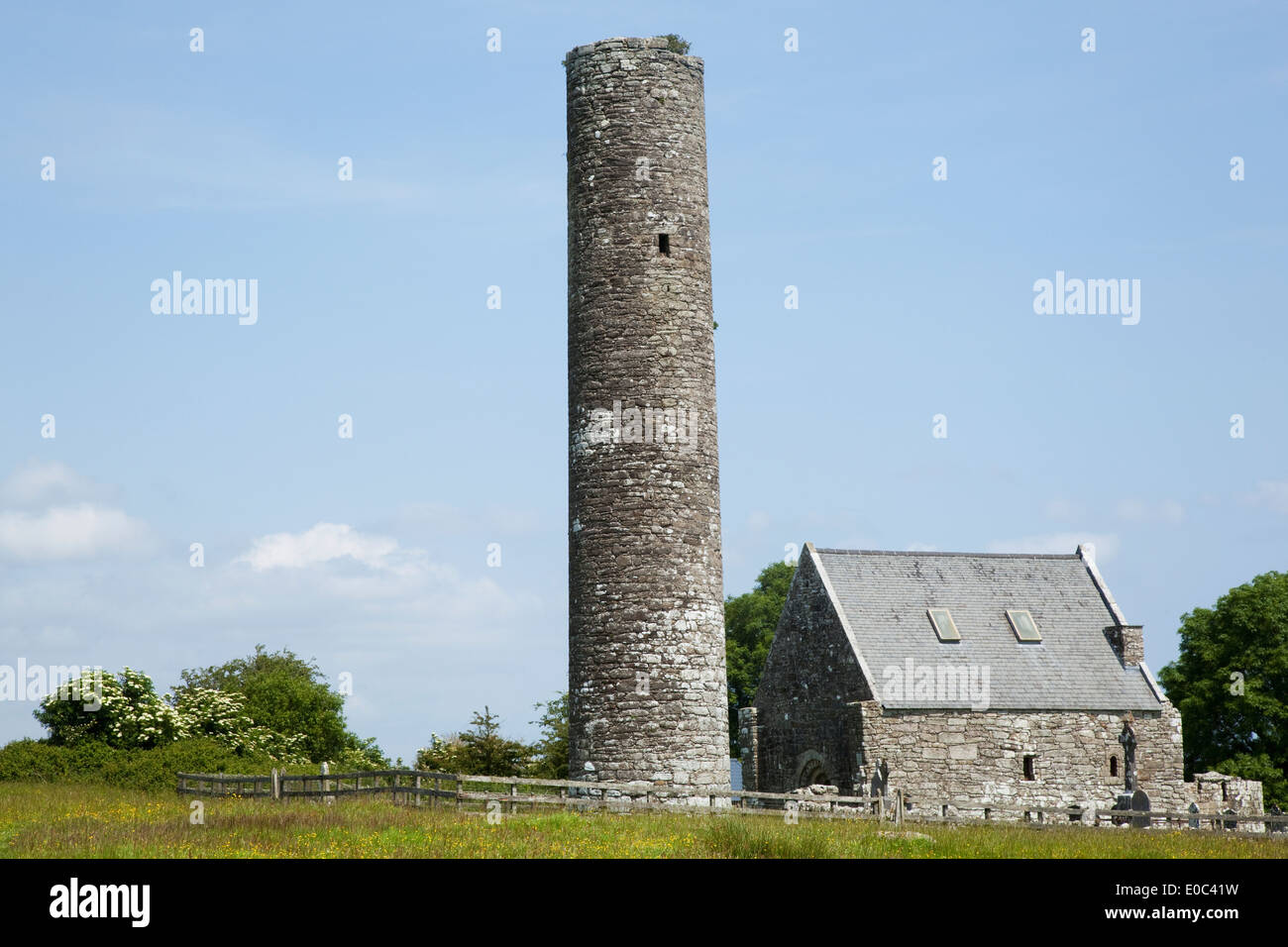 The Roundtower on Holy Island at Lough Derg; County Clare, Ireland ...