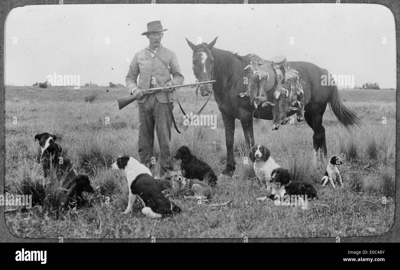 Hunting rabbits Black and White Stock Photos & Images - Alamy
