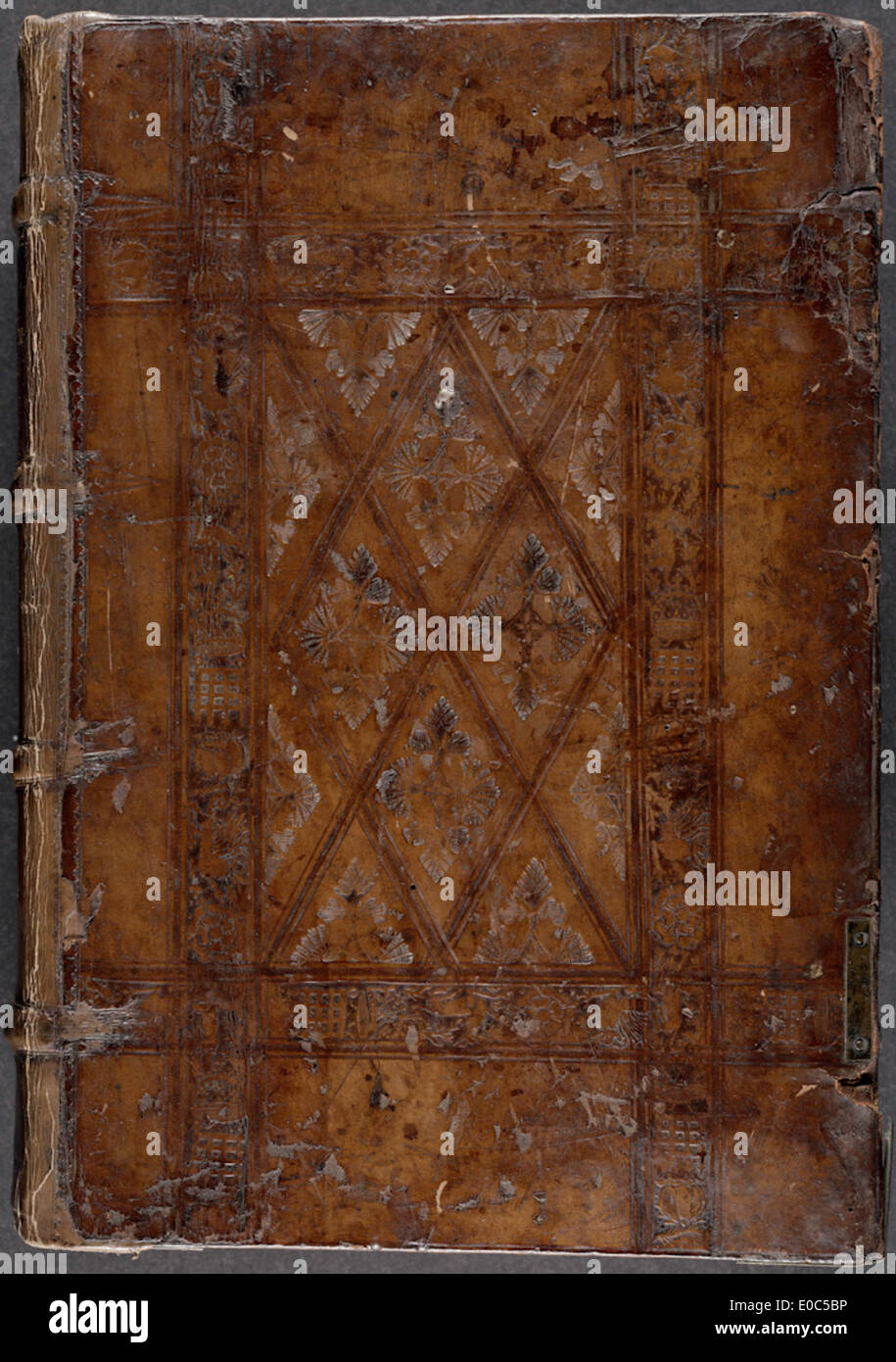This image shows a 16th-century English book binding, reflecting the ...