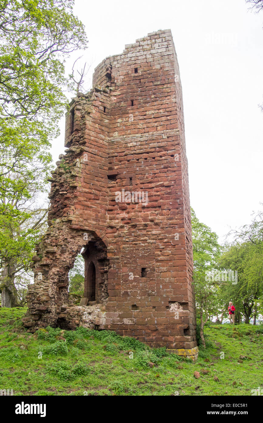 The remains of Kirkoswold Castle in the Eden Valley, Cumbria, UK Stock ...