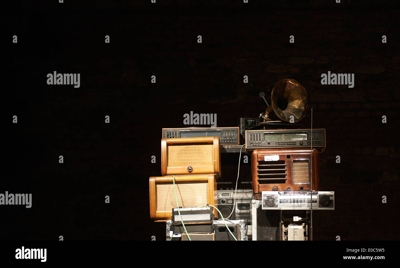 Tower - Stacks of Vintage Radios, stereo cassette deck, players and ...