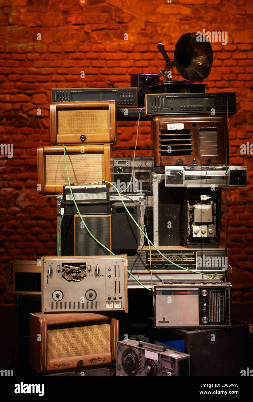 Tower - Stacks of Vintage Radios, stereo cassette deck, players and ...