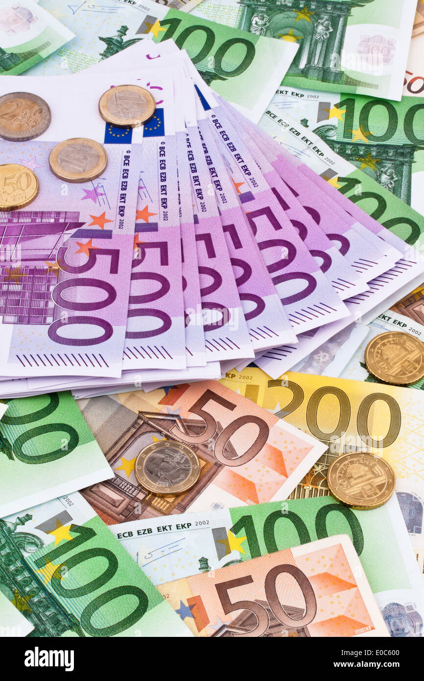 A lot of euro of bank notes of the European Union., Viele Euro ...