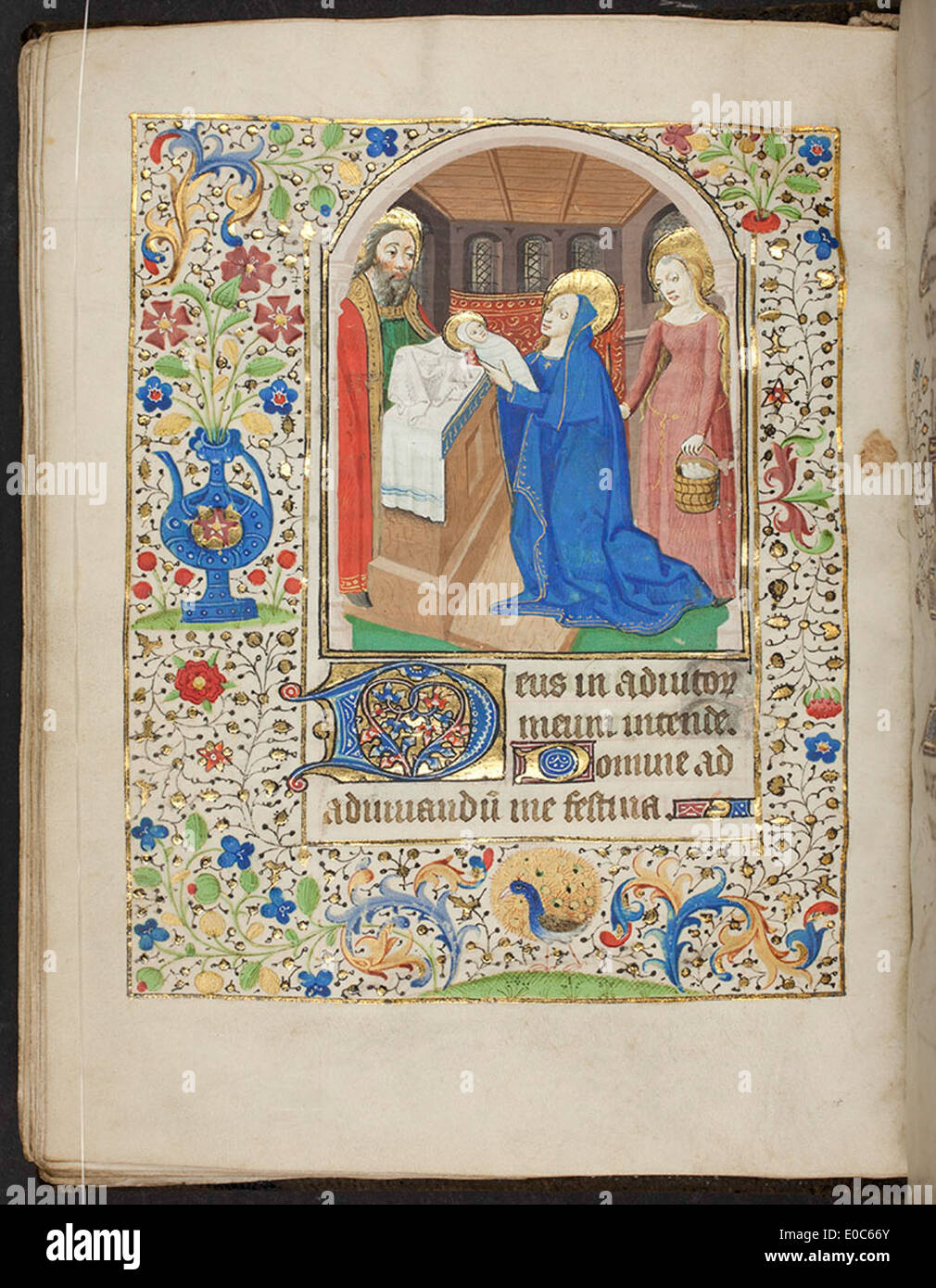 An illuminated manuscript page from a 15th-century Book of Hours ...