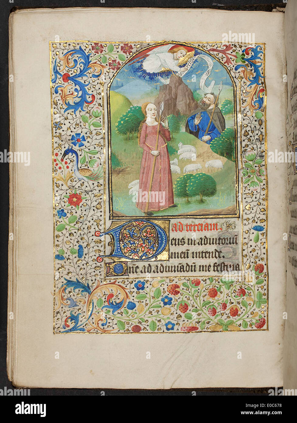 This manuscript page from a 15th-century Book of Hours showcases a ...