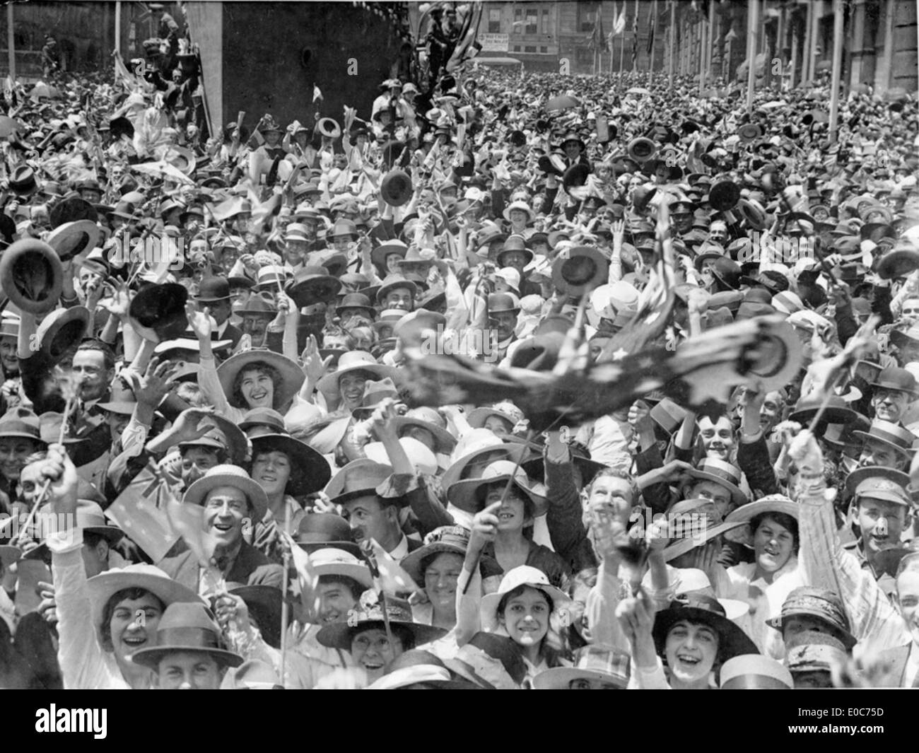 A 1920s photograph from Martin Place in Sydney, Australia, capturing a ...