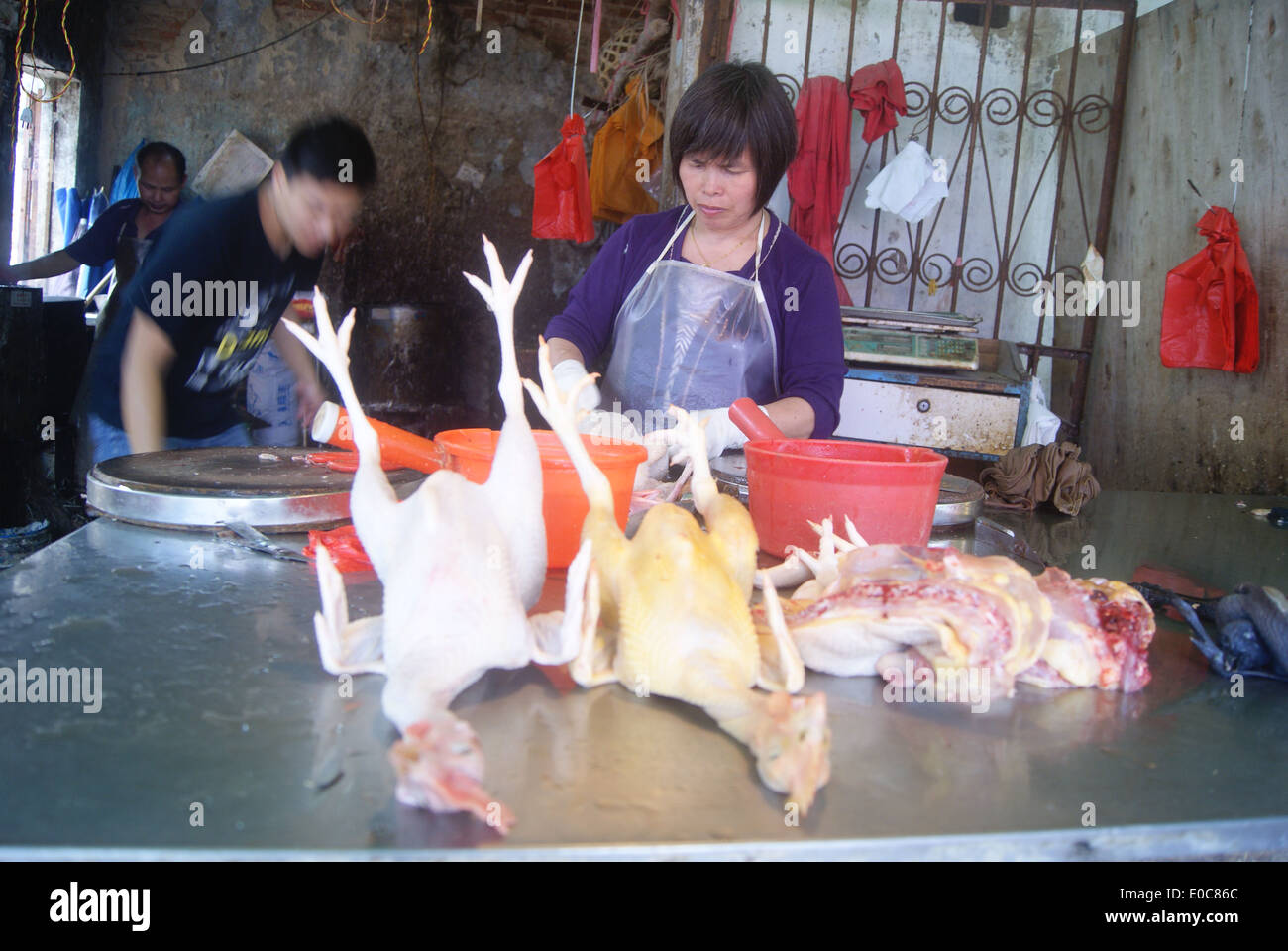 Farmers market chicken stalls, in Shenzhen, China Stock Photo - Alamy