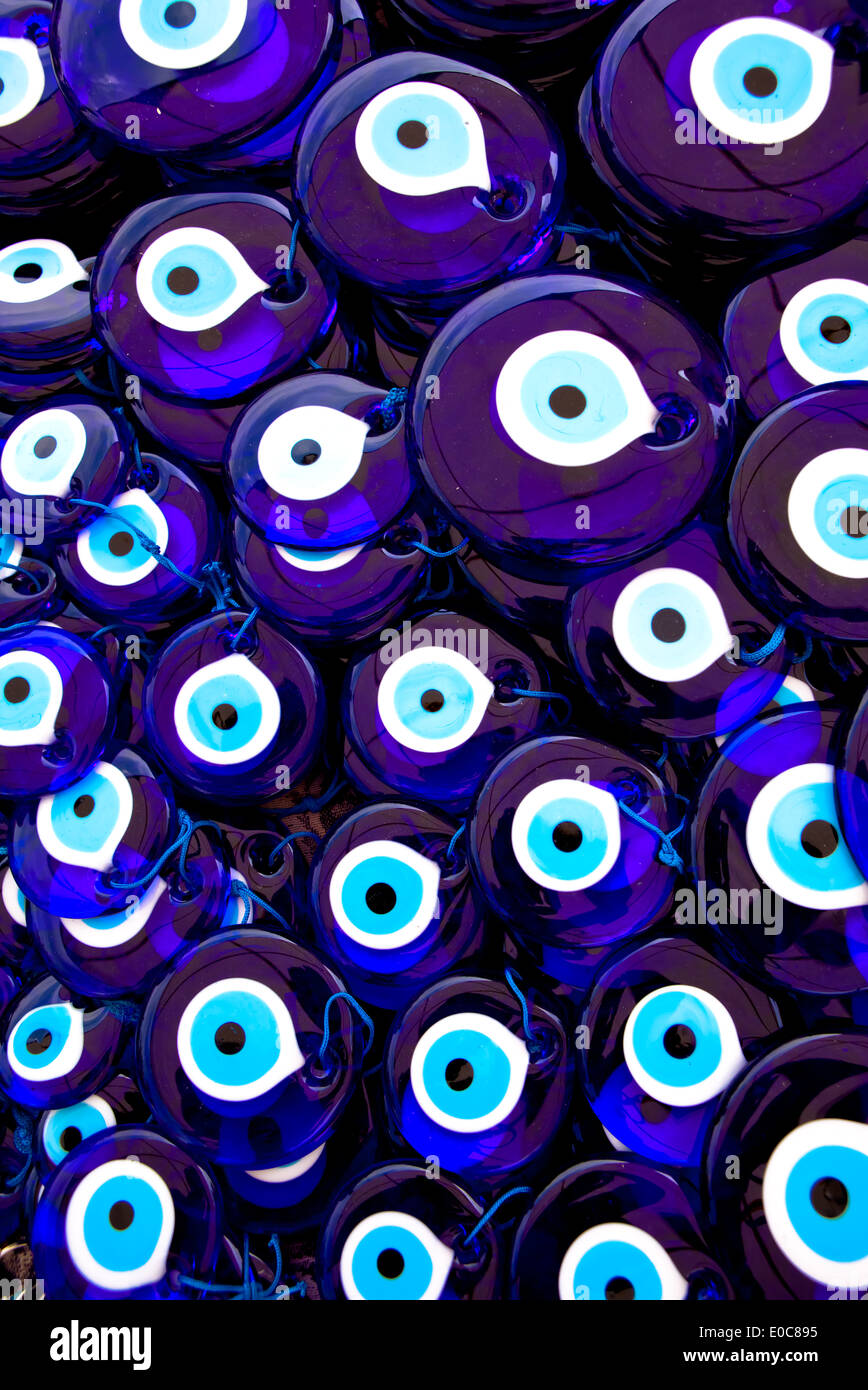 Pile of Glass Turkish Eyes Stock Photo - Alamy