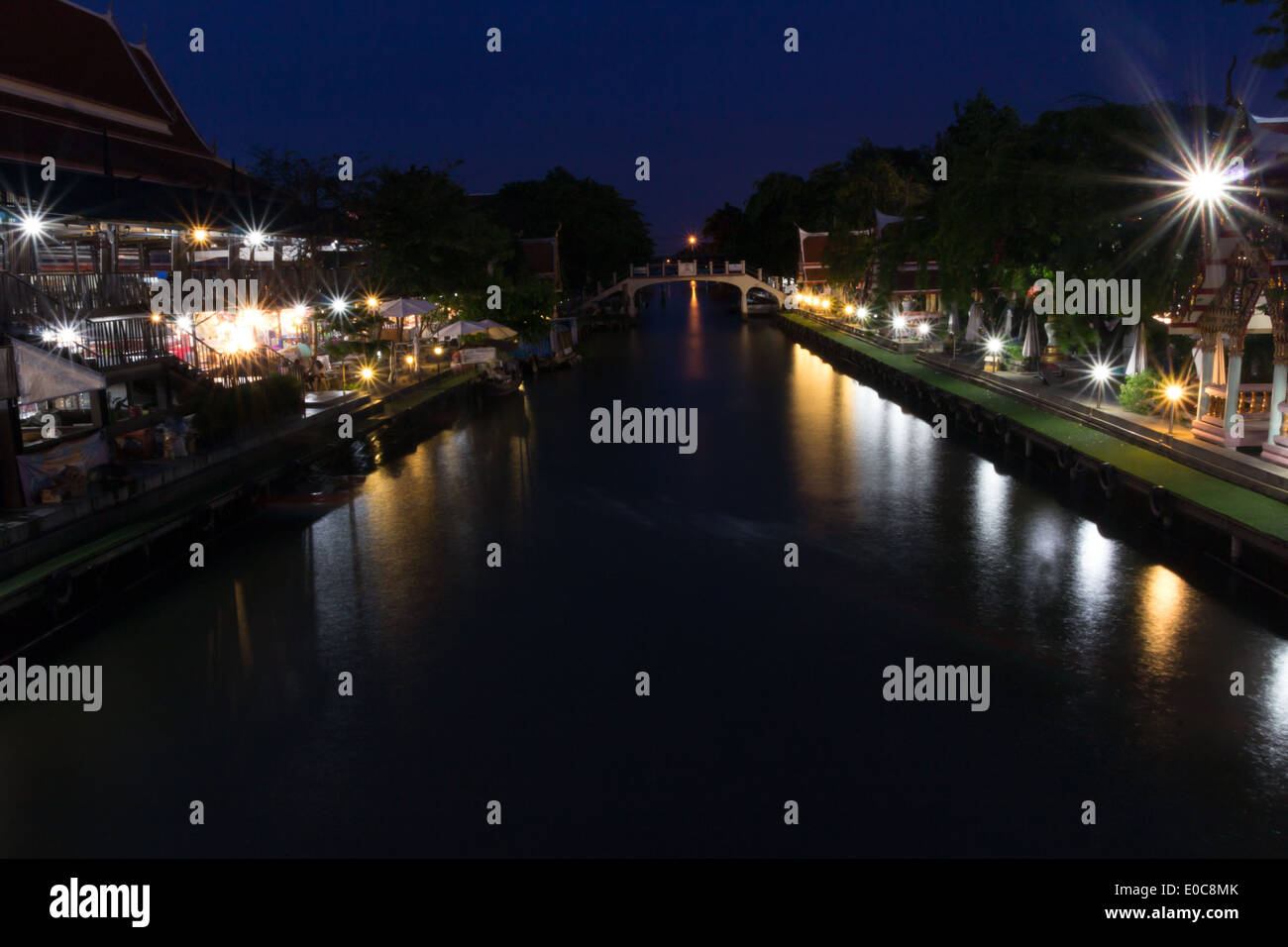 Night scenery along the river Stock Photo - Alamy