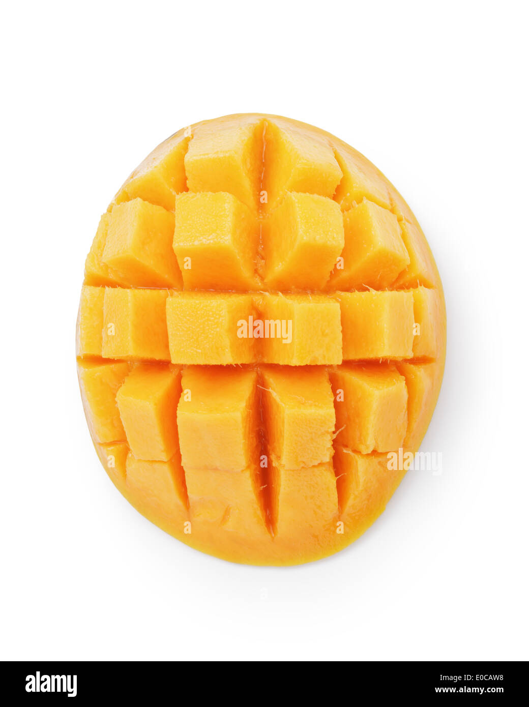 ripe yellow red mango slice, isolated on white Stock Photo - Alamy