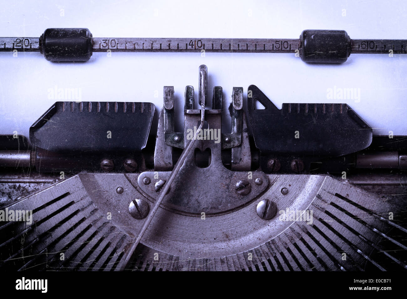 Close-up of an old typewriter with paper vintage look Stock Photo - Alamy