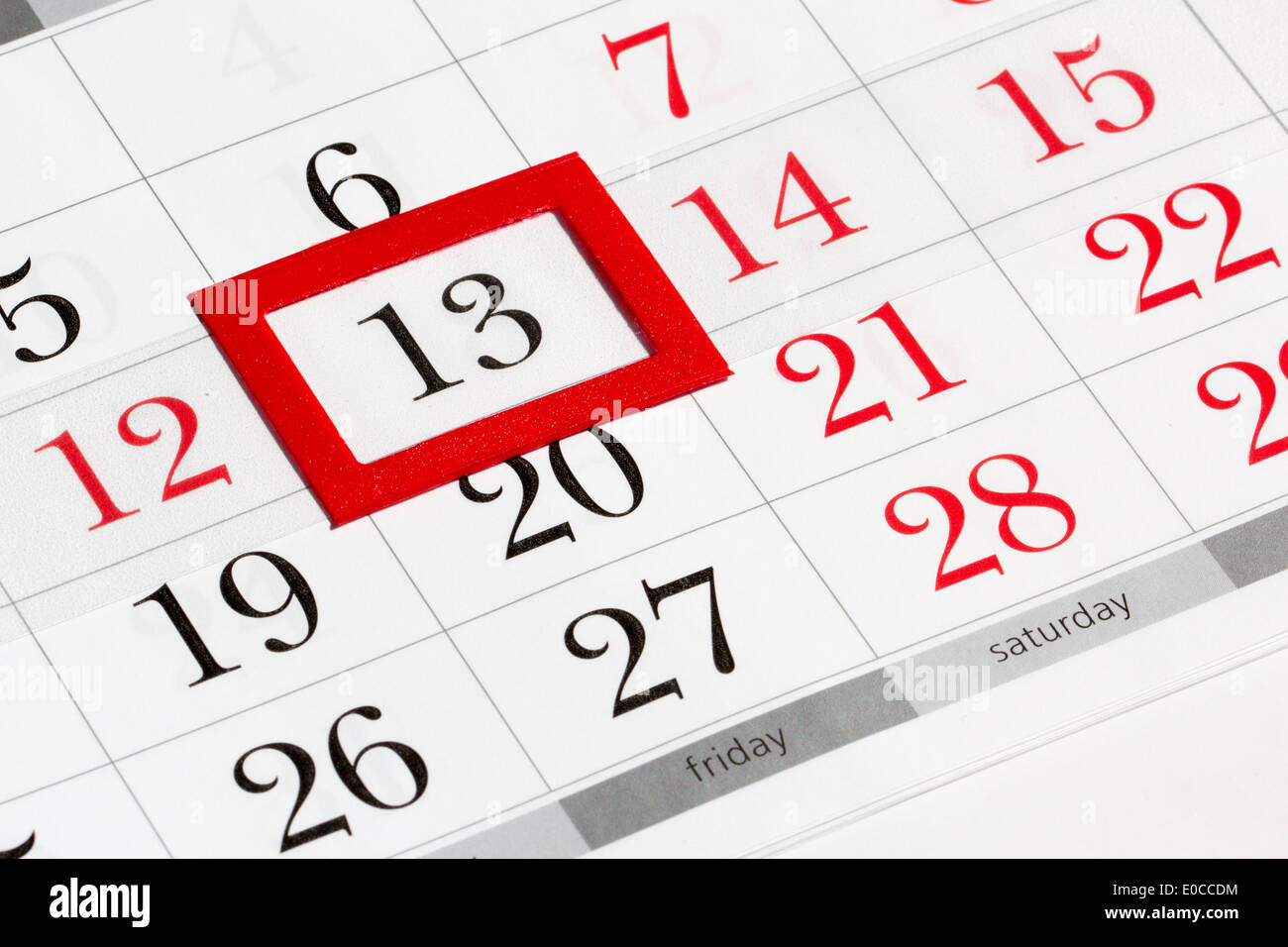 Friday 13th calendar hi-res stock photography and images - Alamy