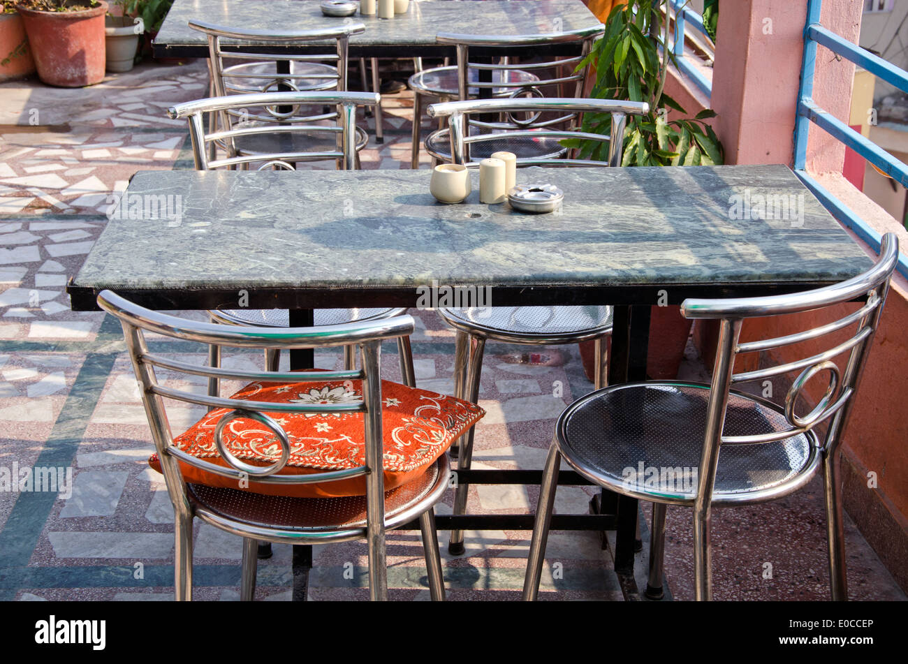 empty asian restaurant space with table and chairs, India Stock Photo ...