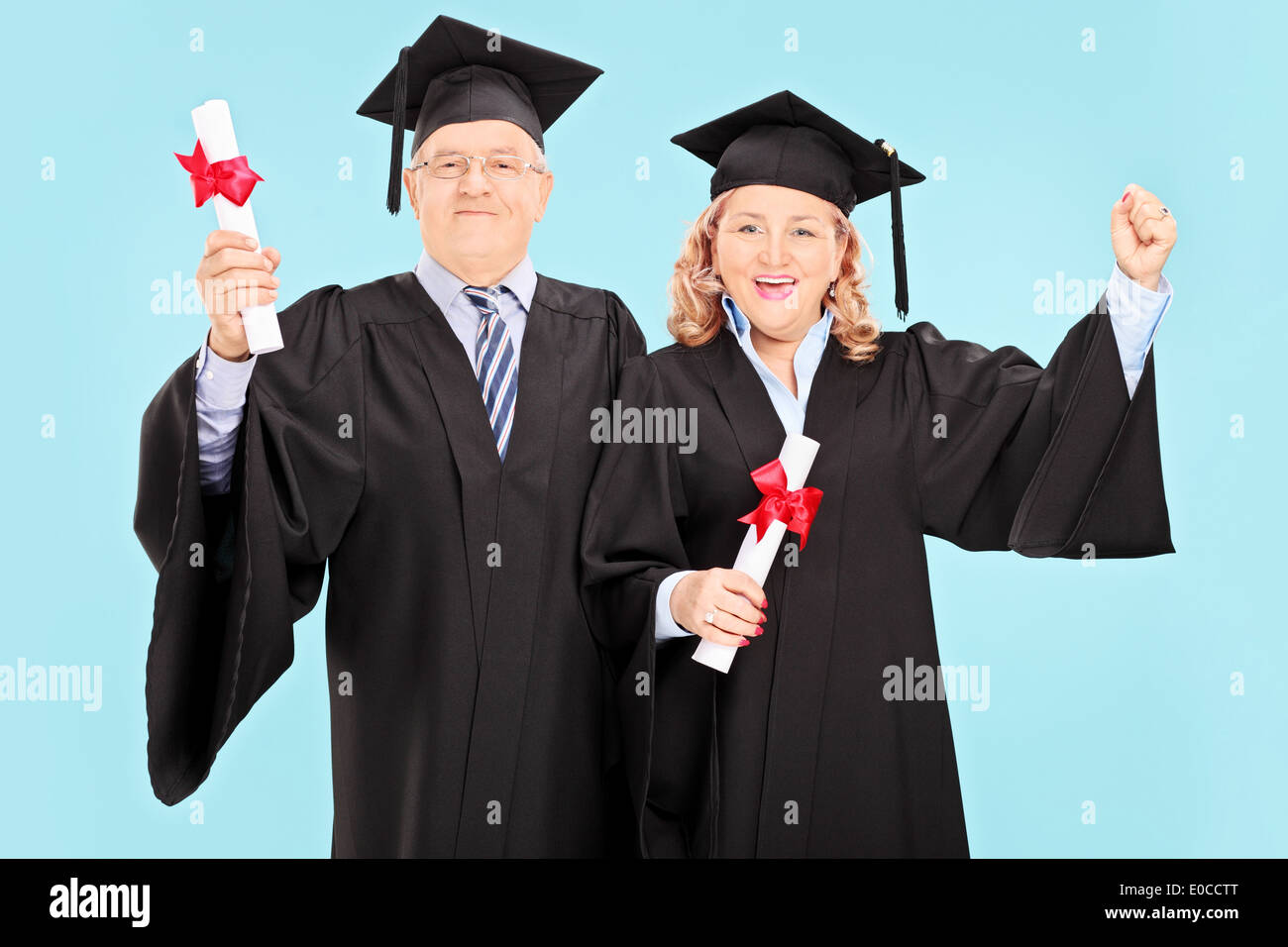 Mature people celebrating their graduation Stock Photo - Alamy