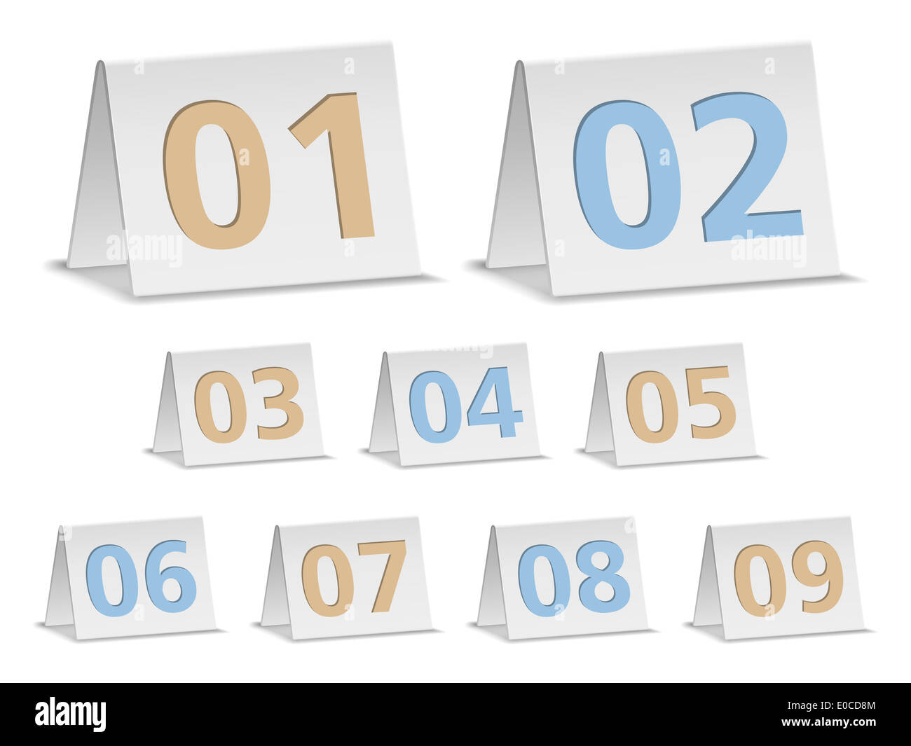 Paper banners with numbers Stock Photo - Alamy