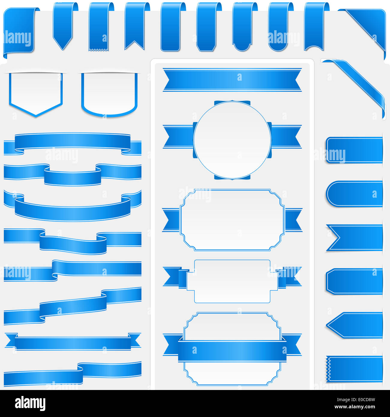 Blue corner ribbon hi-res stock photography and images - Alamy