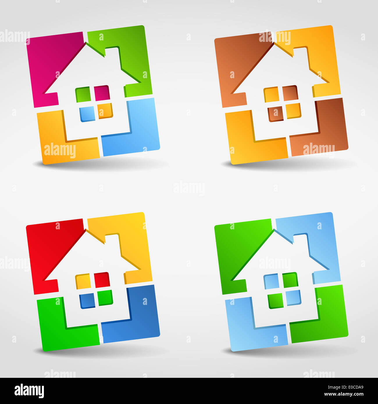 Abstract house icons, design elements for your logo Stock Photo - Alamy
