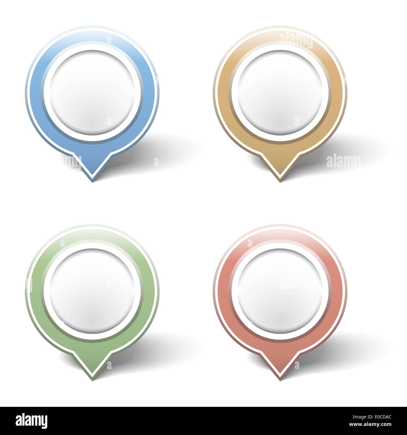 Map pins on white shadow hi-res stock photography and images - Alamy