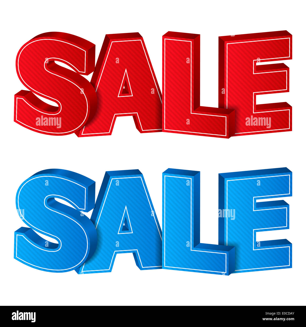 Red and blue sale words Stock Photo - Alamy