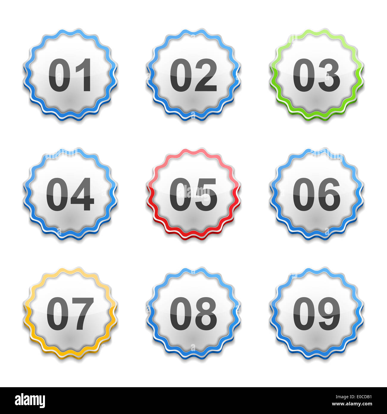 Set of labels with numbers Stock Photo - Alamy