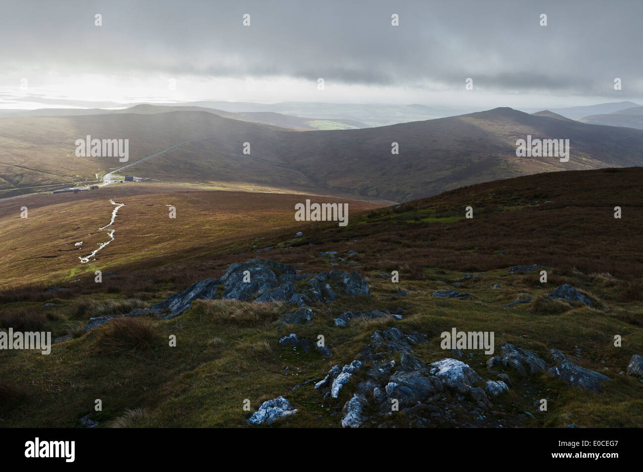 View from the summit of Snaefell looking towards 'The Bungalow', Isle ...