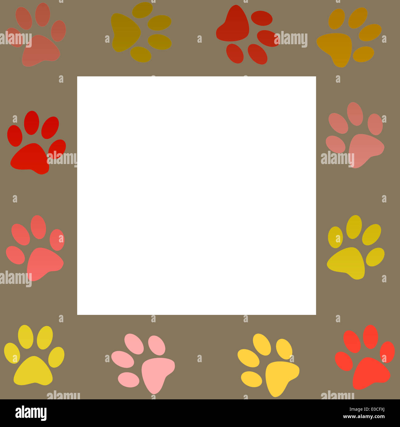 Animal paws frame Stock Photo - Alamy