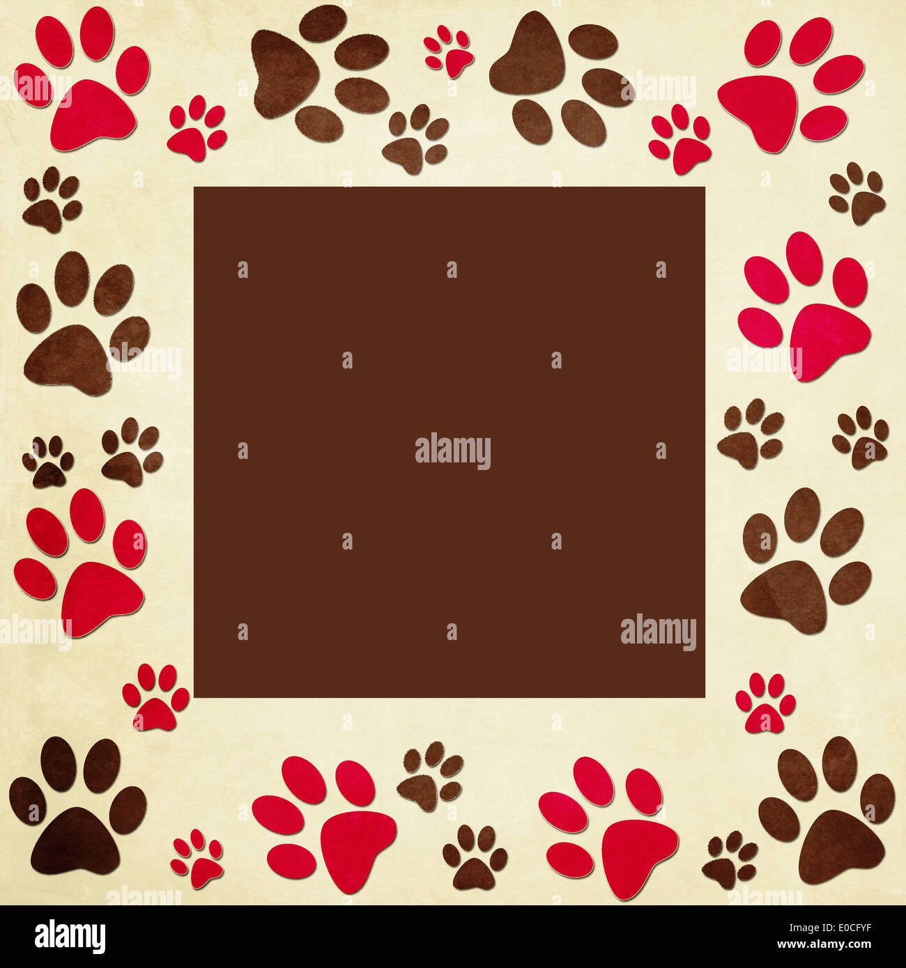 Animal paws frame in beige hi-res stock photography and images - Alamy