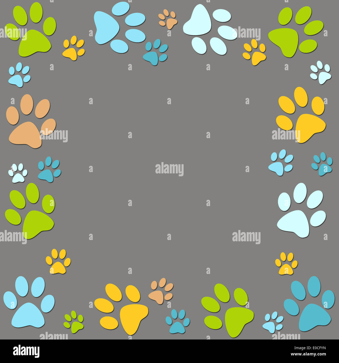 Animal colour paws background Stock Photo - Alamy