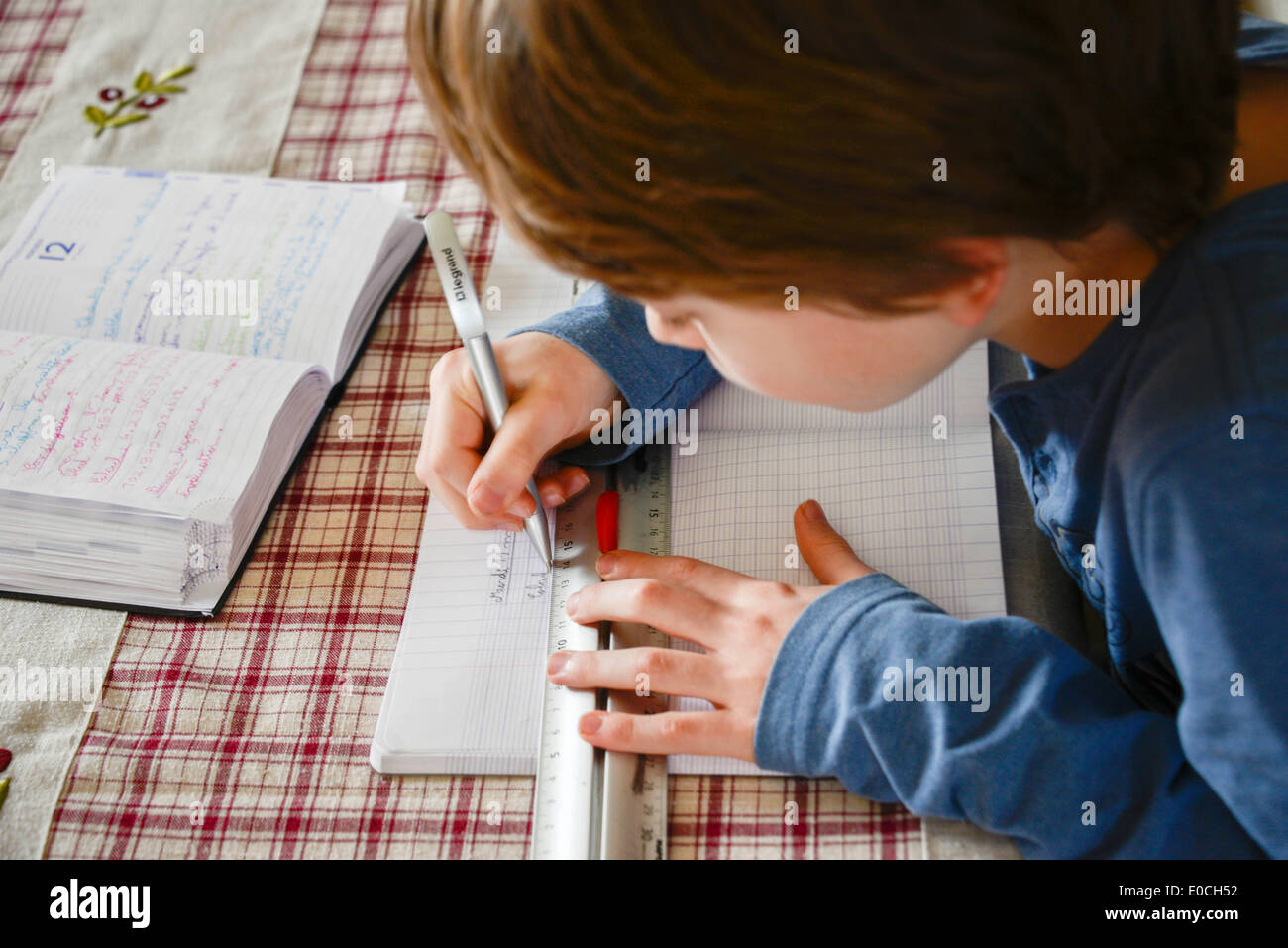 Child doing homework Stock Photo - Alamy