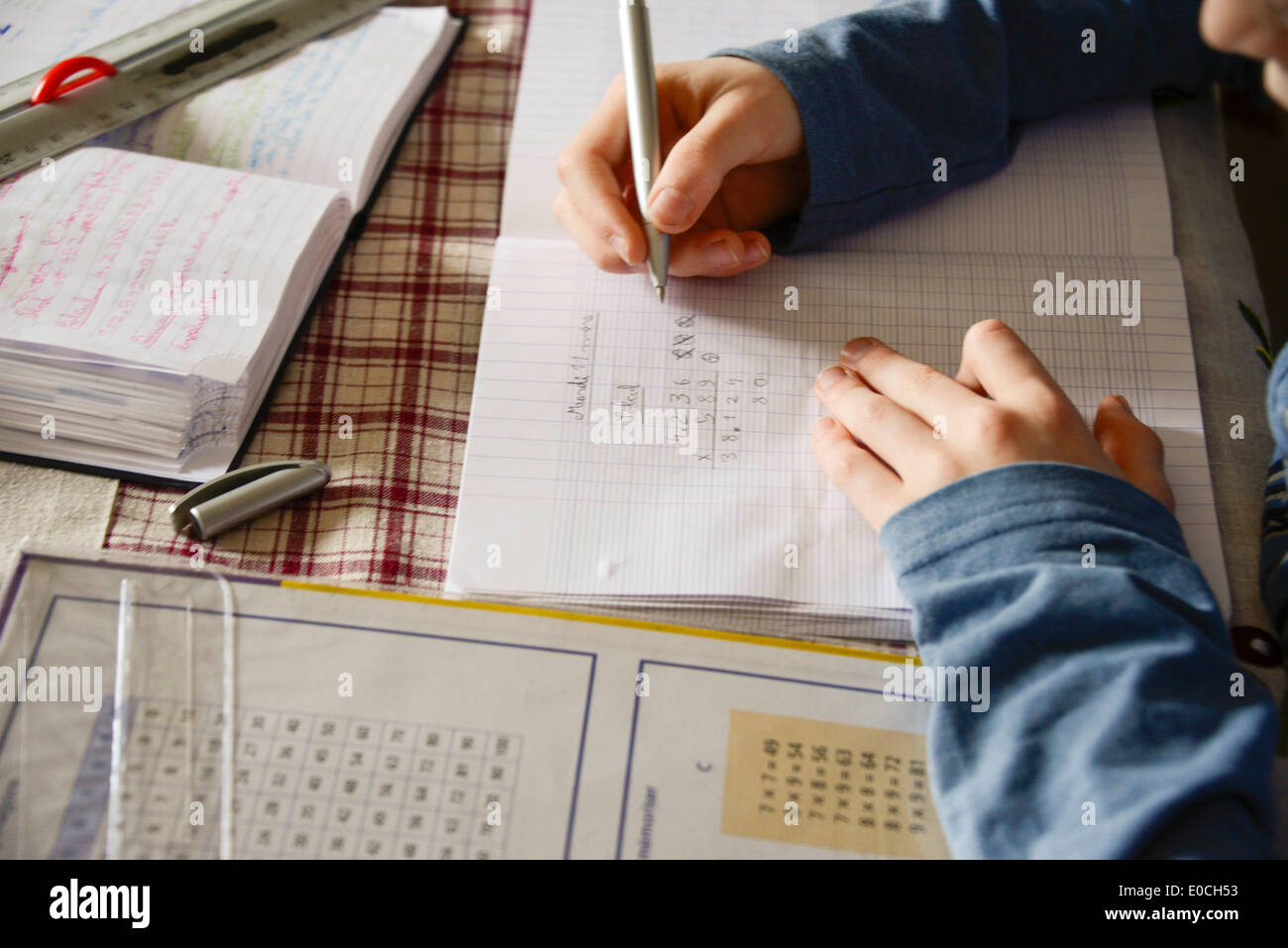 Child doing homework Stock Photo - Alamy