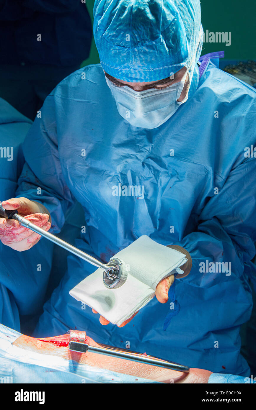Hip prosthesis, surgery Stock Photo - Alamy