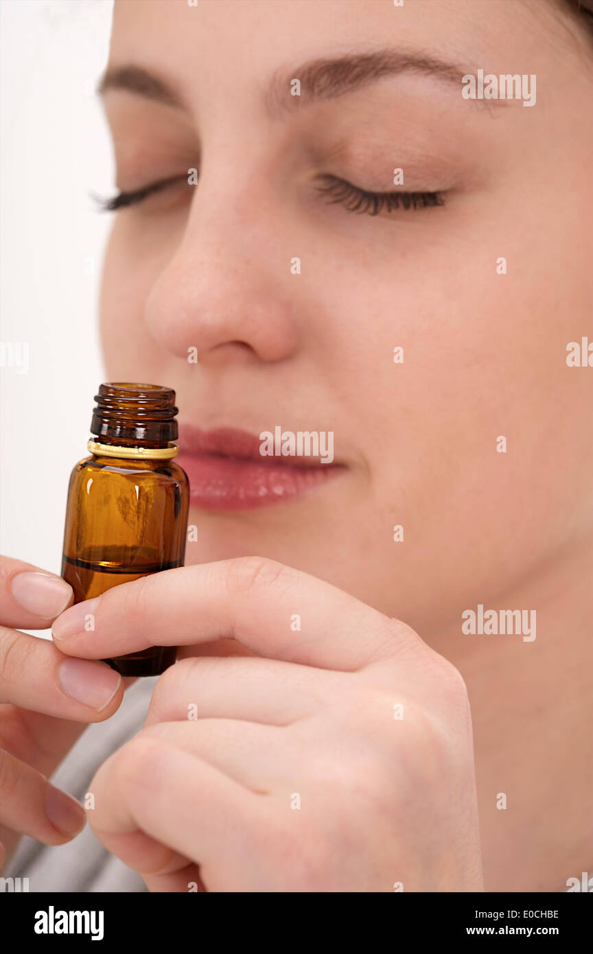 Inhaling essential oils hi-res stock photography and images - Alamy