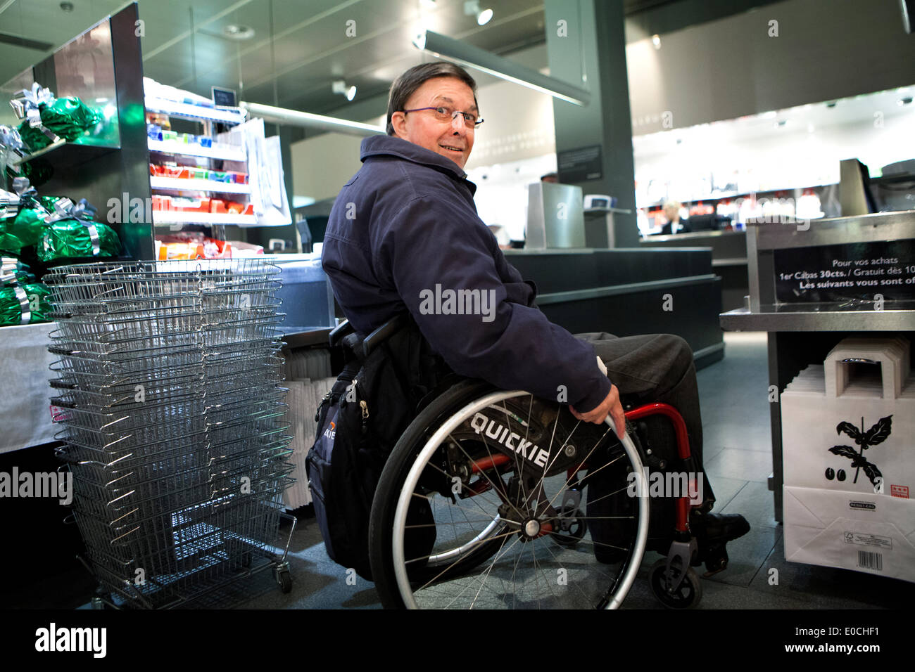Disabled Wheelchair Shops Shopping High Resolution Stock Photography ...