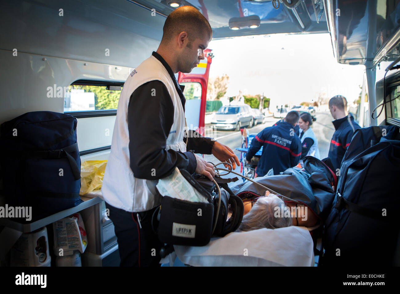 Paris fire brigade Stock Photo - Alamy