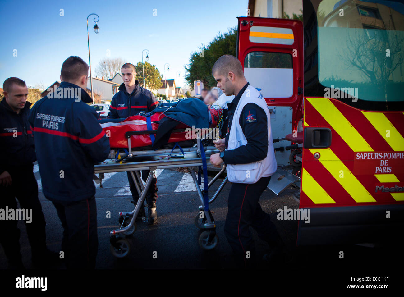 Paris fire brigade Stock Photo - Alamy