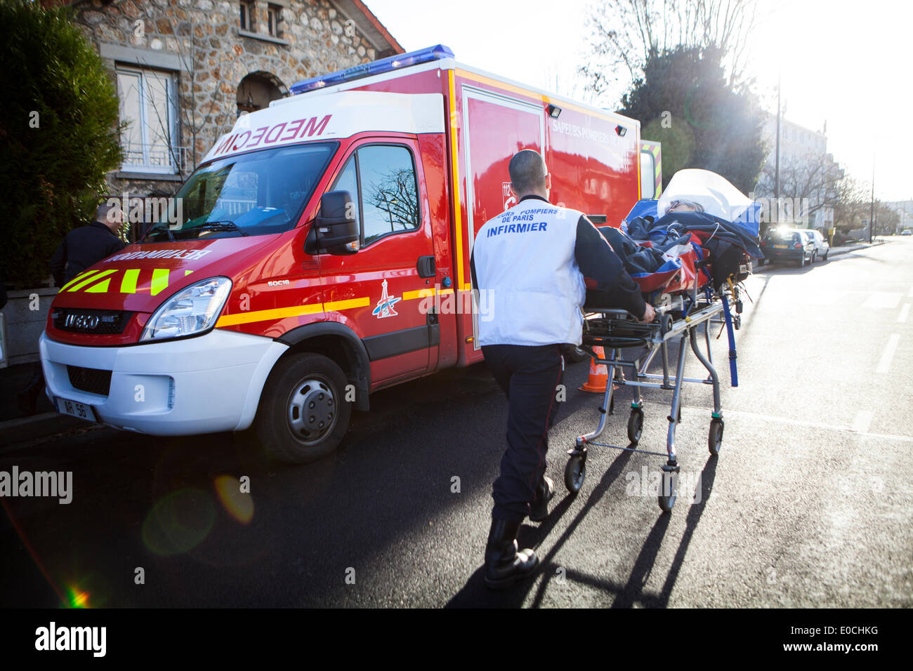 Paris fire brigade Stock Photo - Alamy