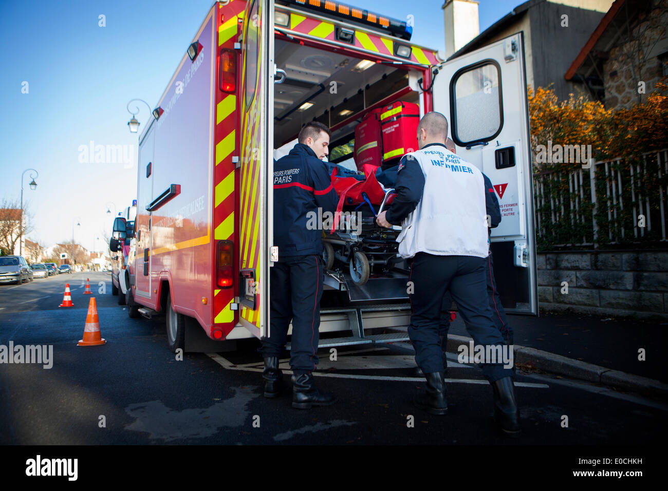 Paris fire brigade Stock Photo - Alamy