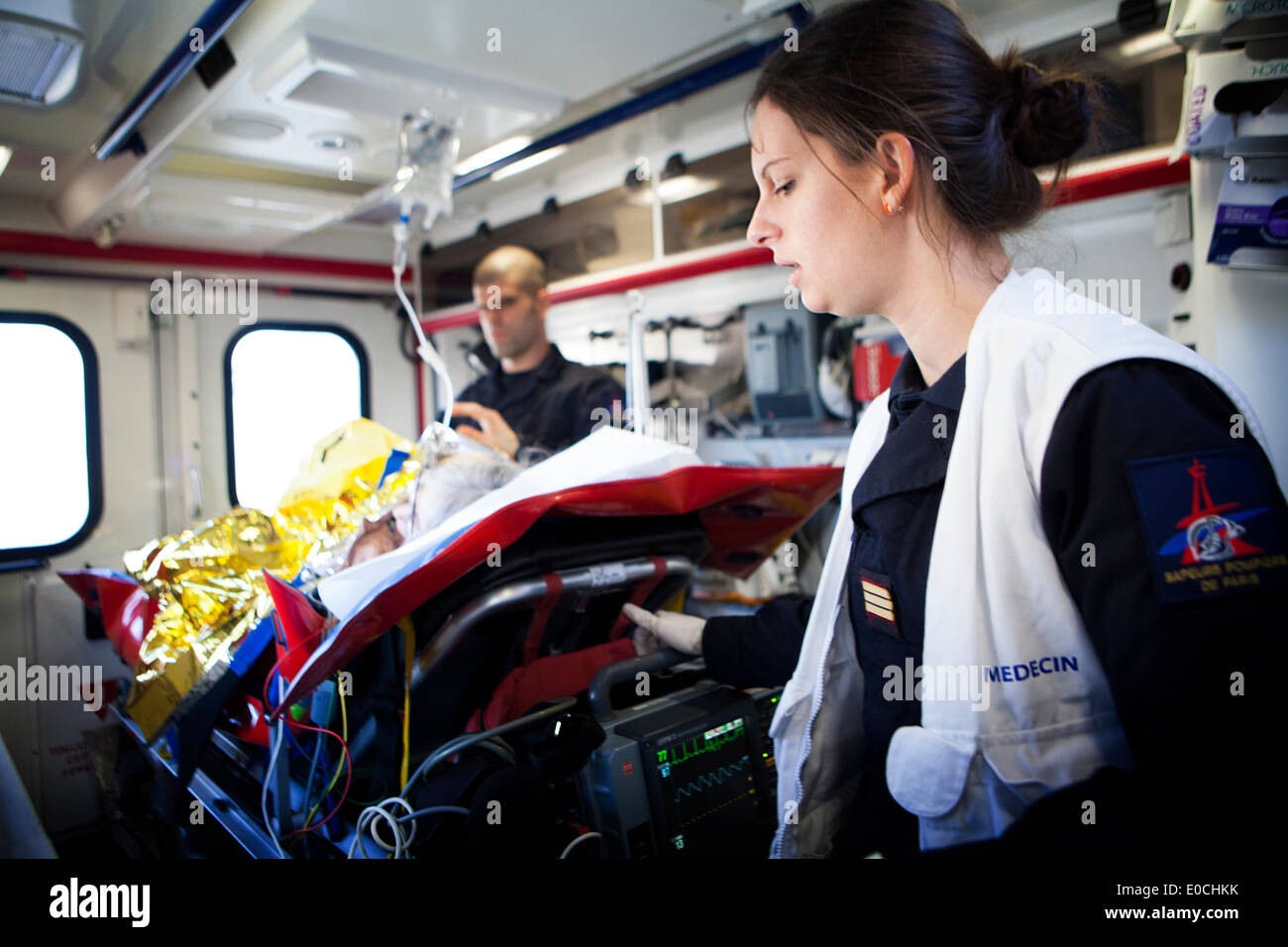 Paris fire brigade Stock Photo - Alamy