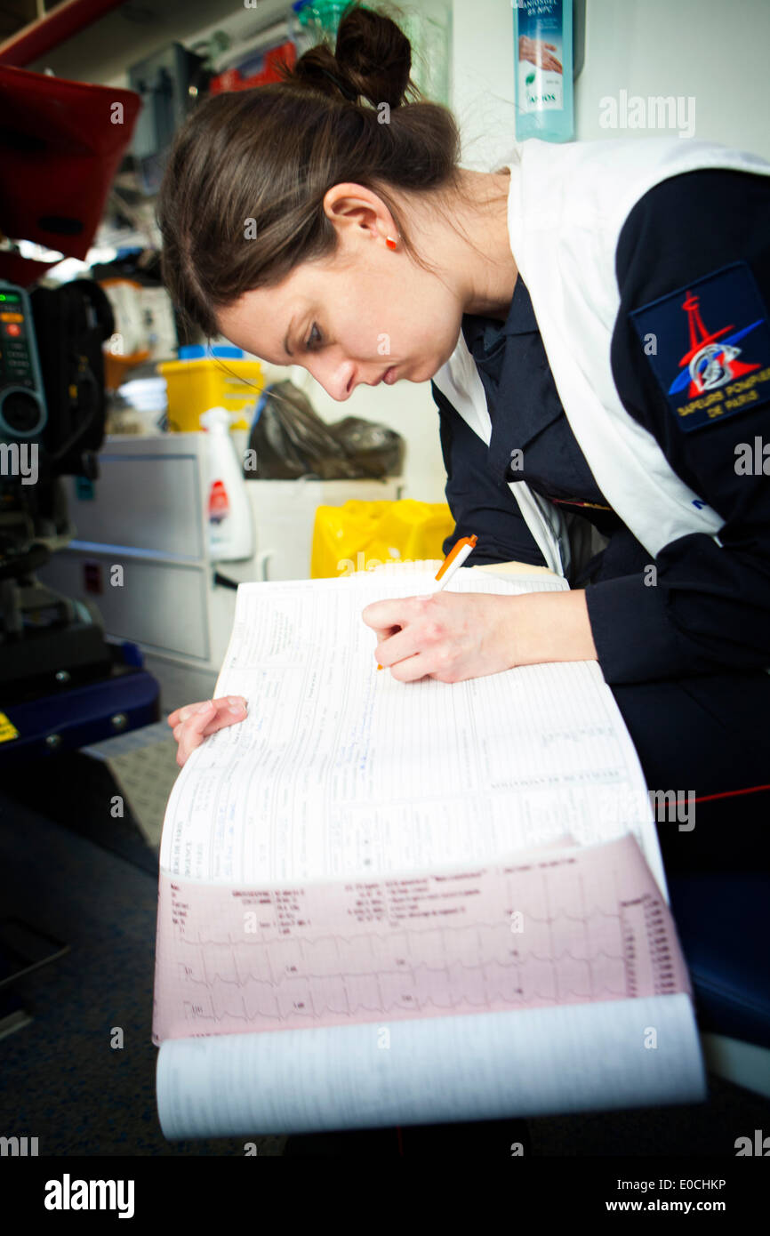 Paris fire brigade Stock Photo - Alamy