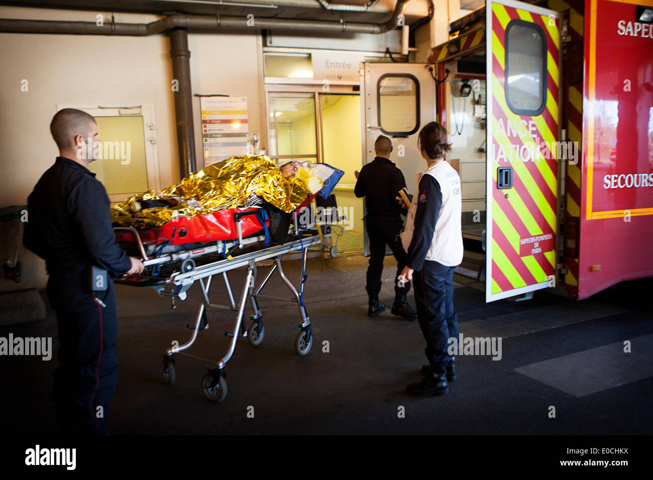 Paris fire brigade Stock Photo - Alamy
