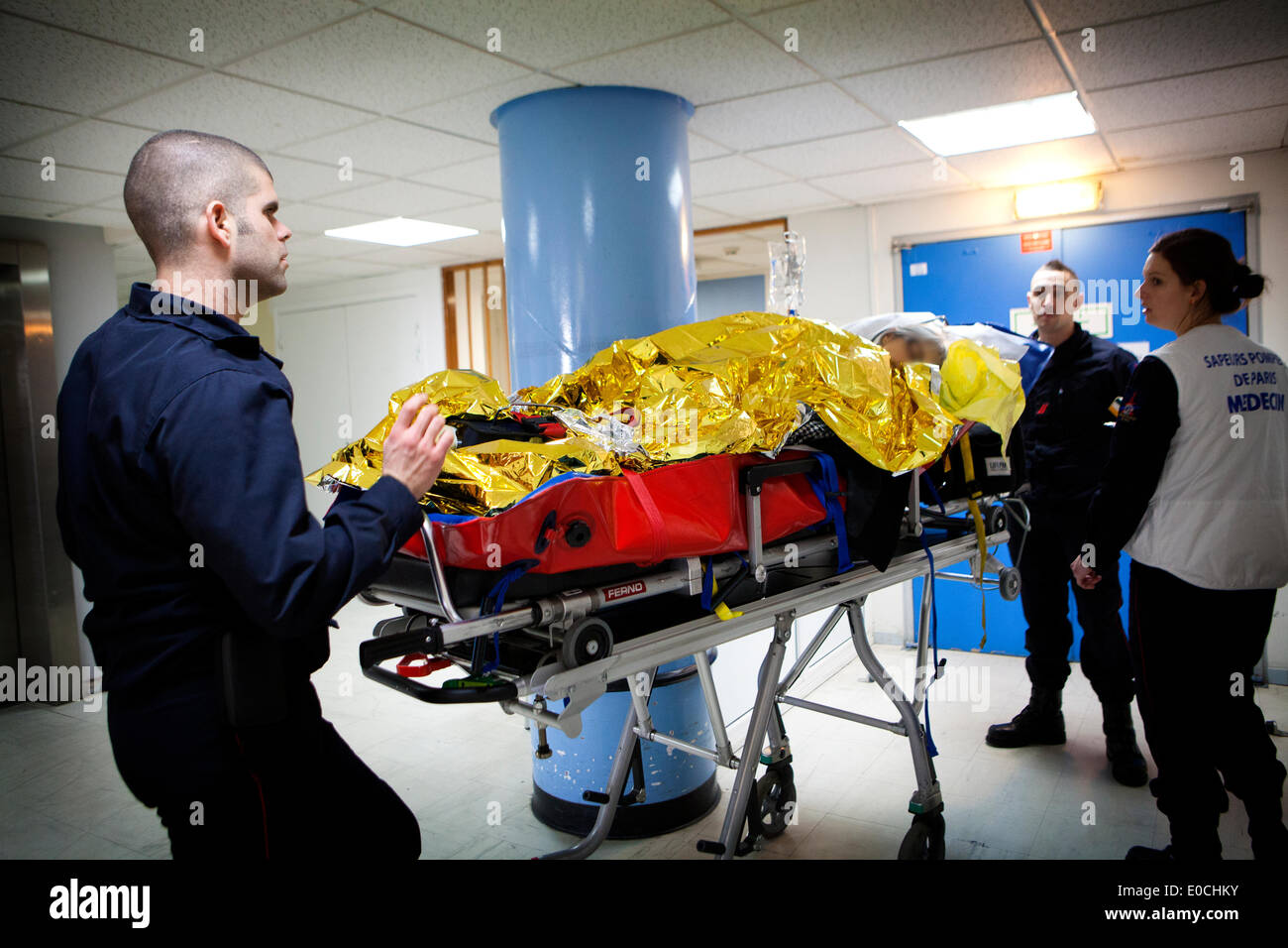 Paris fire brigade Stock Photo - Alamy