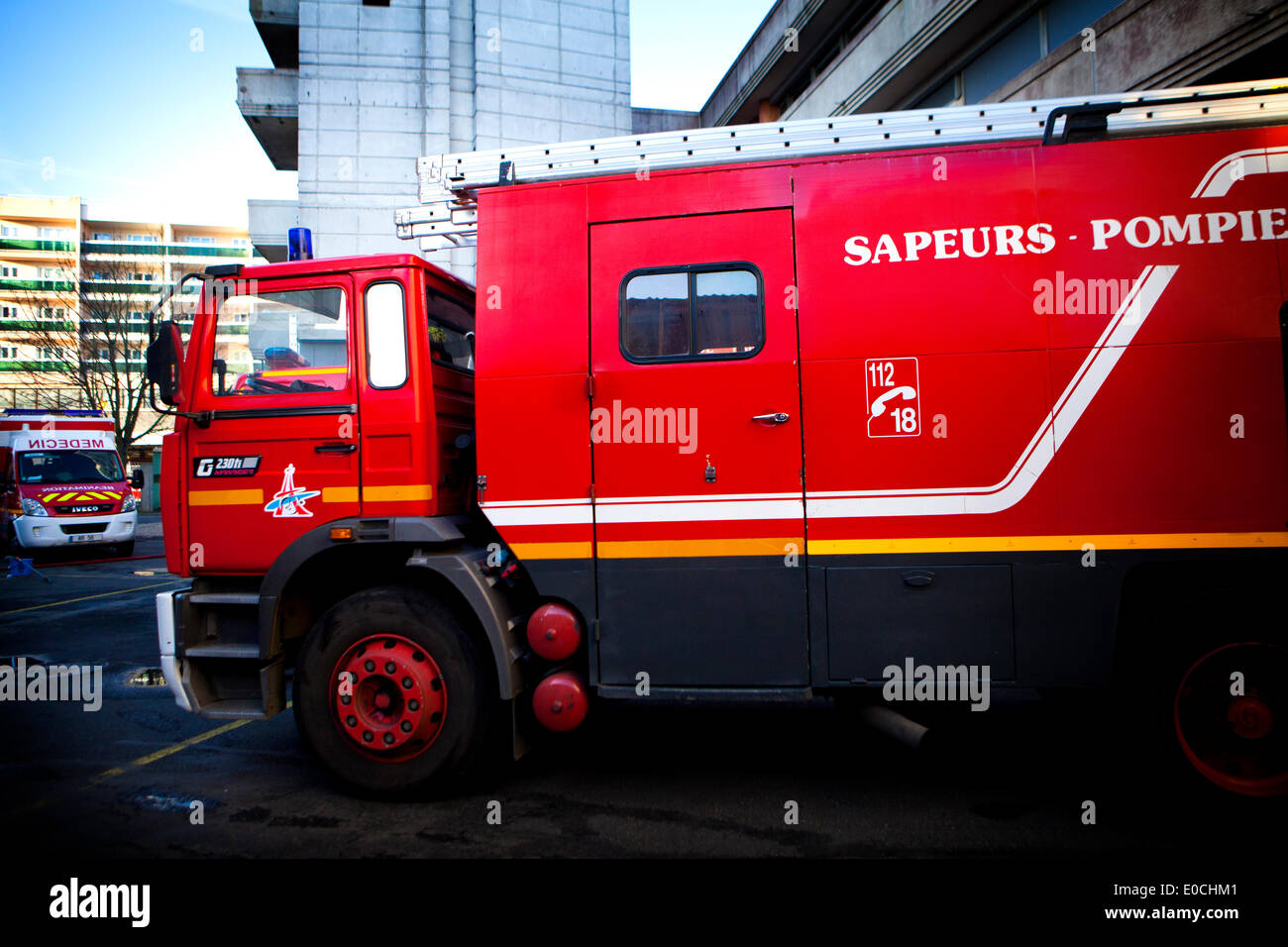 Paris fire brigade Stock Photo - Alamy