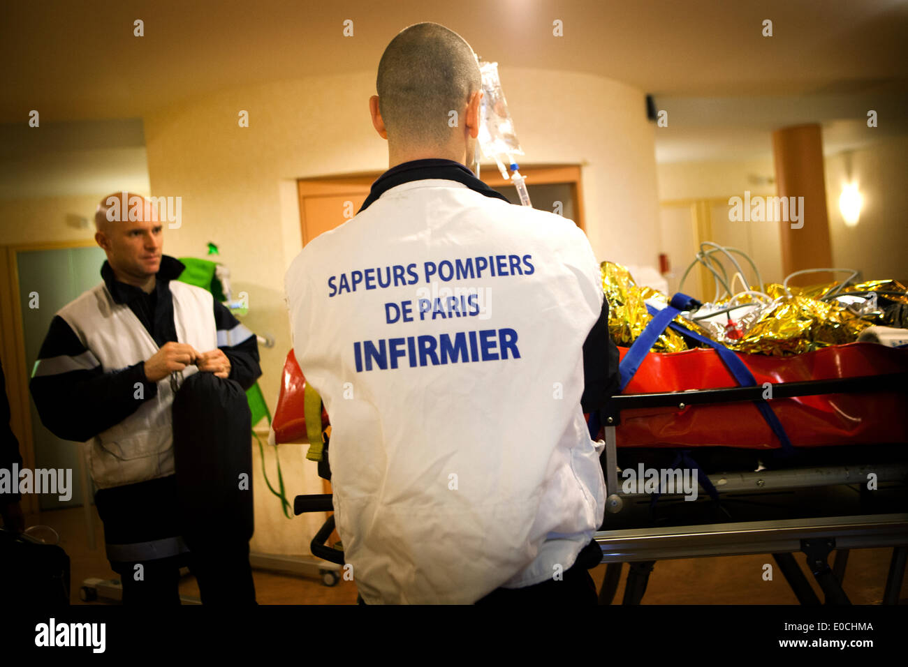 Paris fire brigade Stock Photo - Alamy