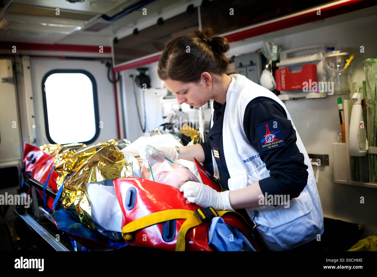 Paris fire brigade Stock Photo - Alamy
